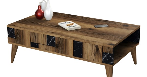 Victor Daniel | ΤΡΑΠΕΖΙ ΣΑΛΟΝΙΟΥ HM9504.02 ΜΕΛΑΜΙΝΗΣ ΚΑΡΥΔΙ-ΜΑΥΡΟ ...